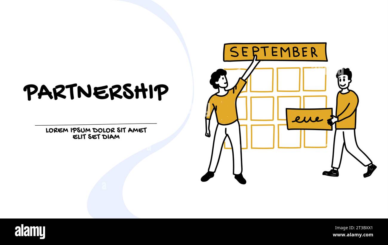 business partnership and planning coordination concept, vector ...