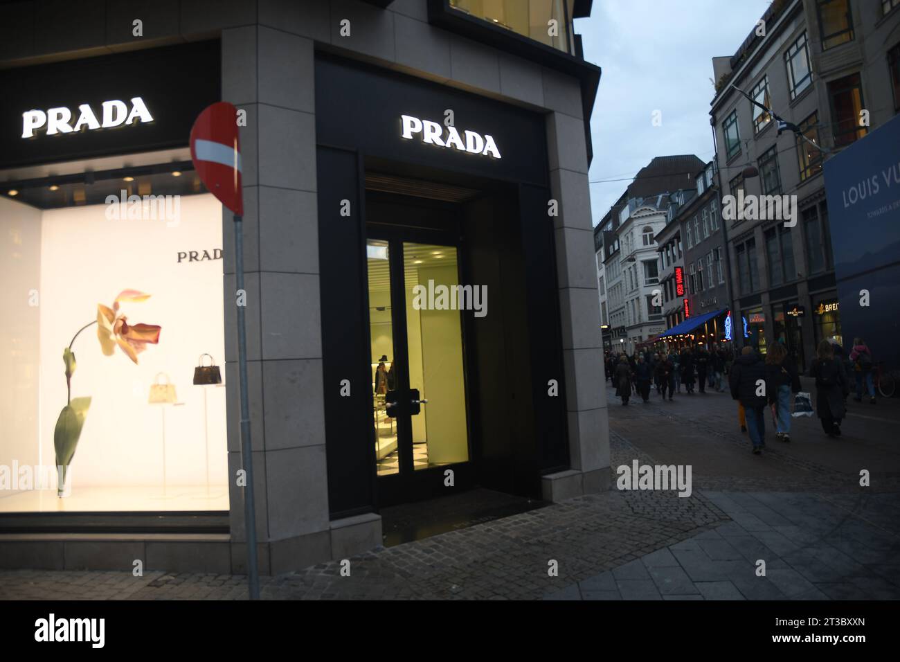 Copenhagen, Denmark /24 October. 2023/.Prada store on stroeget in ...