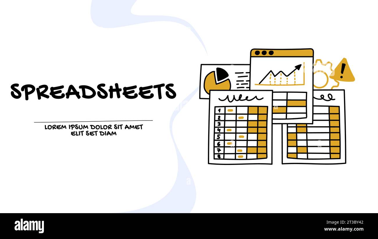 Financial reports and spreadsheets concept, business vector ...