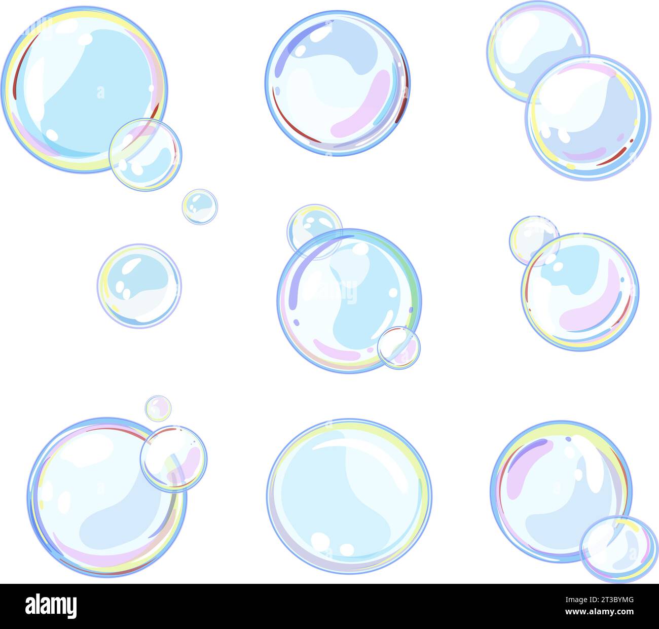 soap bubbles set cartoon vector illustration Stock Vector Image & Art - Alamy
