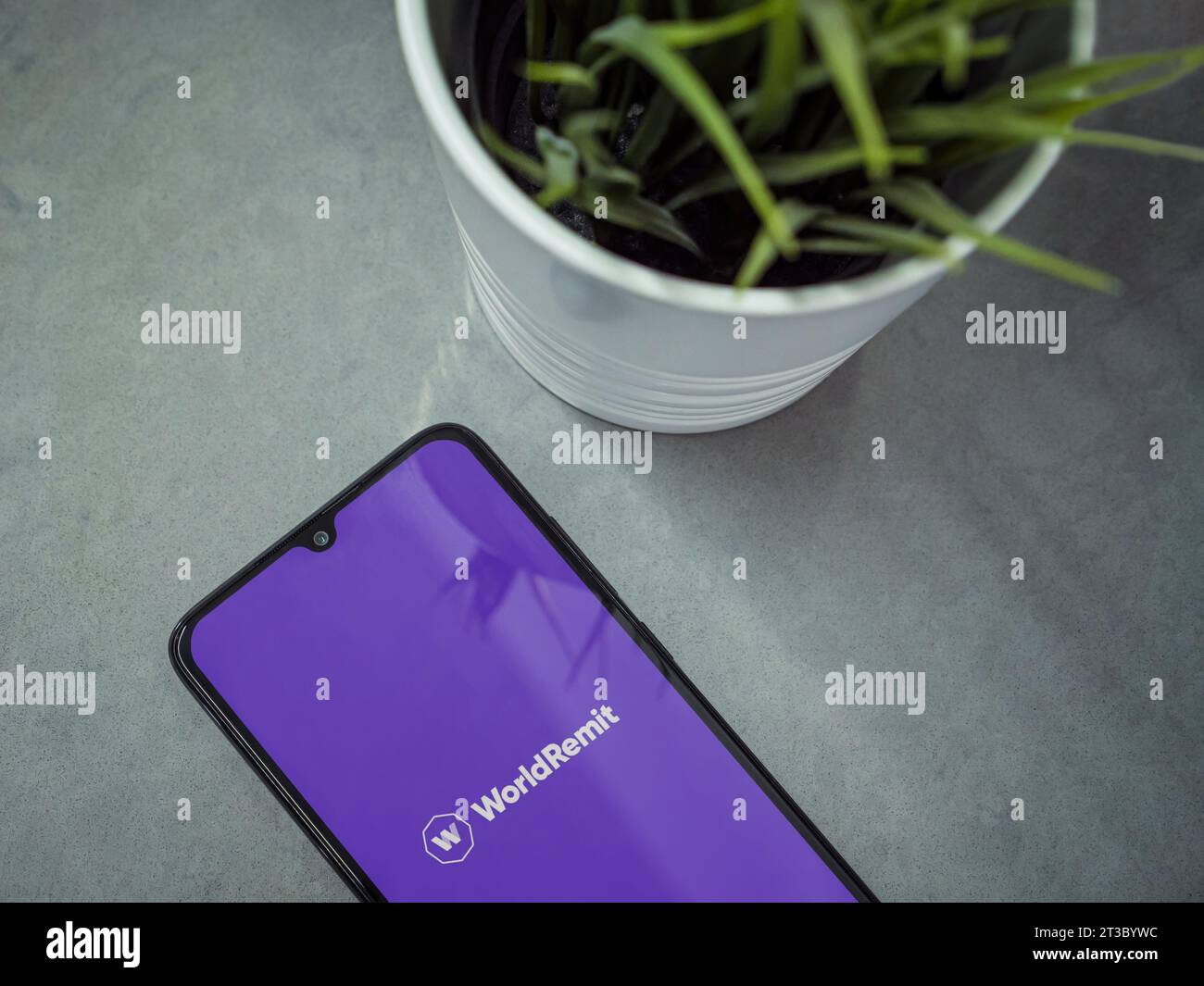 Lod, Israel - July 16,2023: Modern workspace with smartphone with ...