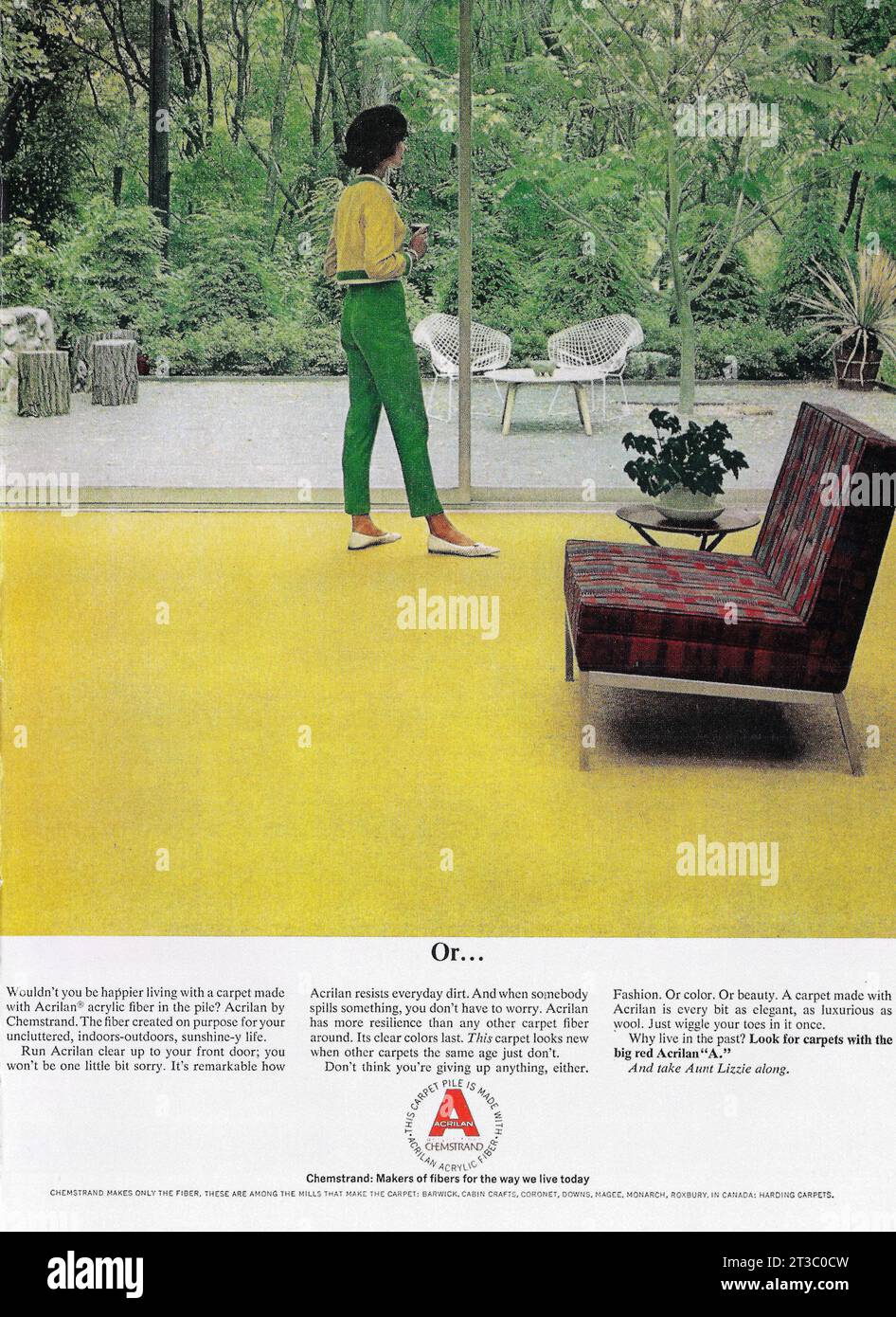 1960s Chemstrand Acrilan Carpet Ad Stock Photo - Alamy