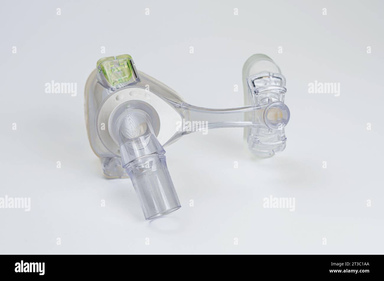 Medical nasal oxygen mask isolated on white. Continuous positive airway ...