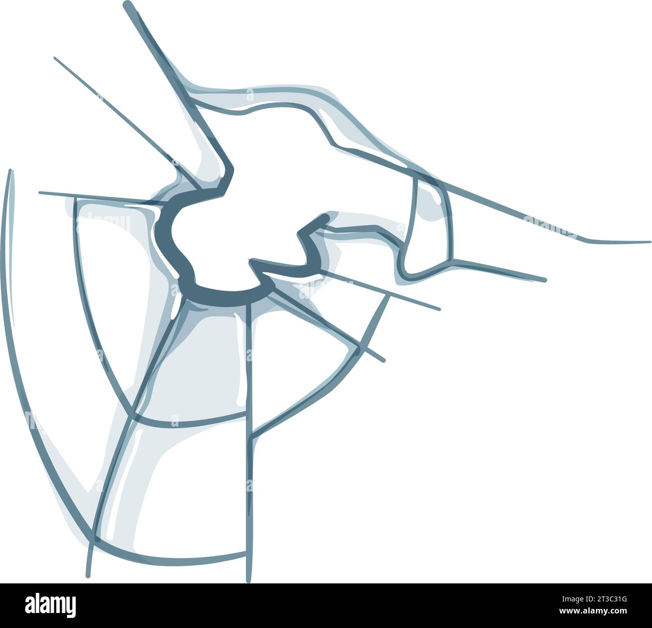 crack broken glass cartoon vector illustration Stock Vector Image & Art ...