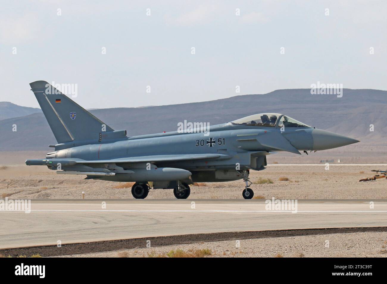 German Air Force Eurofighter Typhoon landing at Ovda Air Base, Israel ...