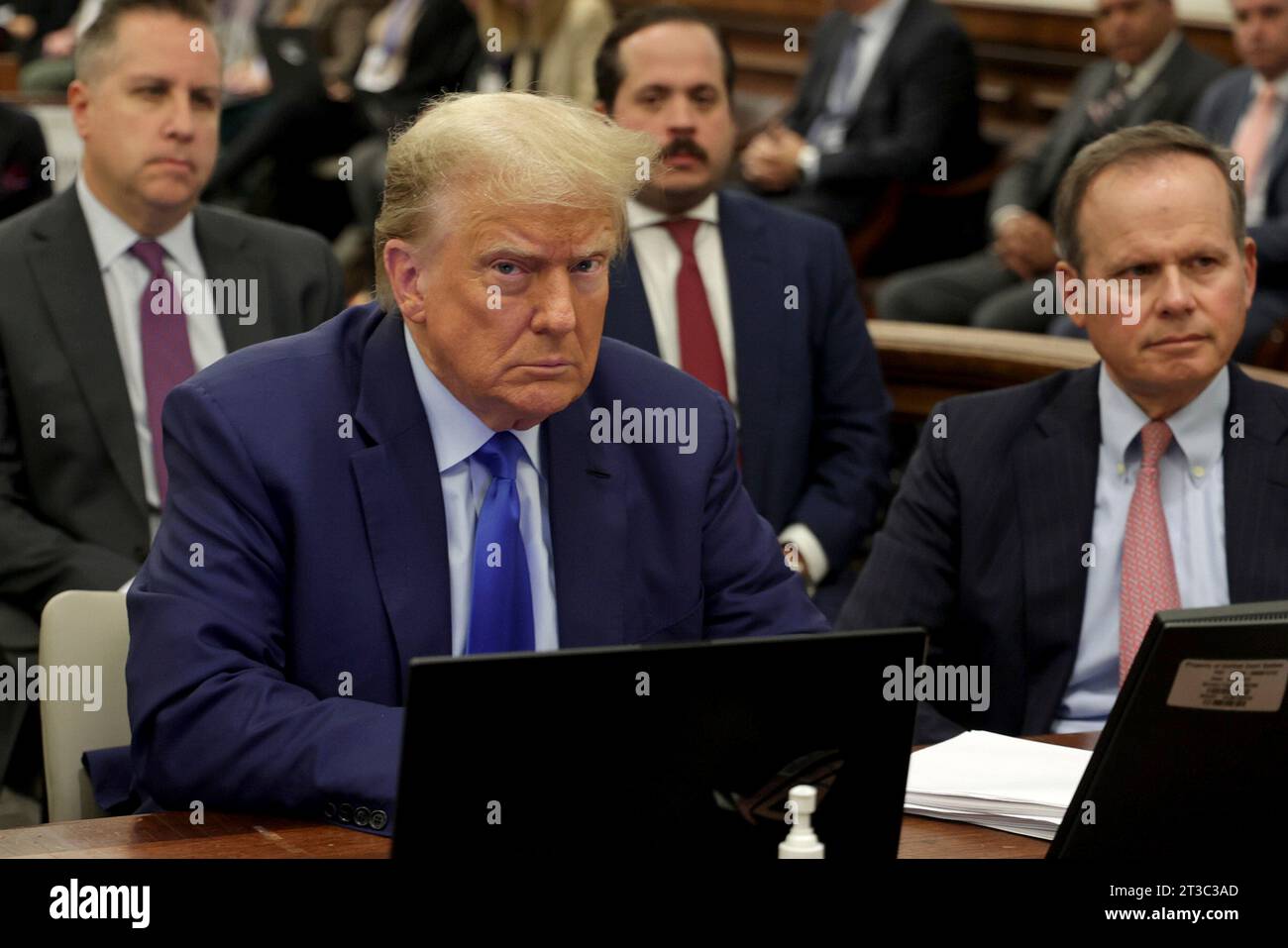 Former President Donald Trump, left, and his attorney Chris Kise attend ...