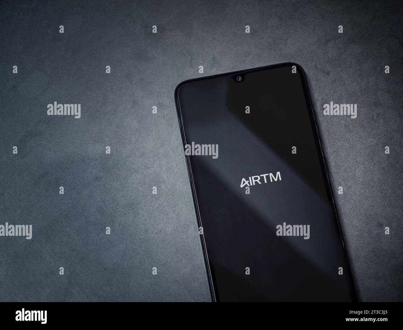 Lod, Israel - July 16,2023: AirTM app launch screen on smartphone on ...