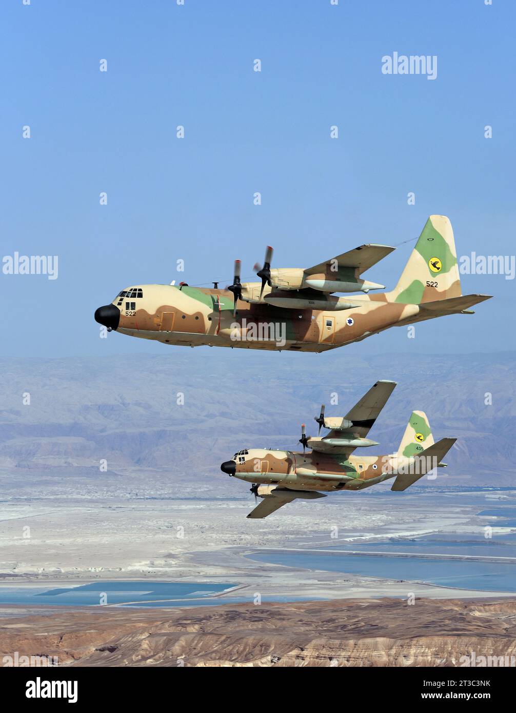 Israeli Air Force KC-130H Karnaf flying low over the Dead Sea Stock Photo - Alamy