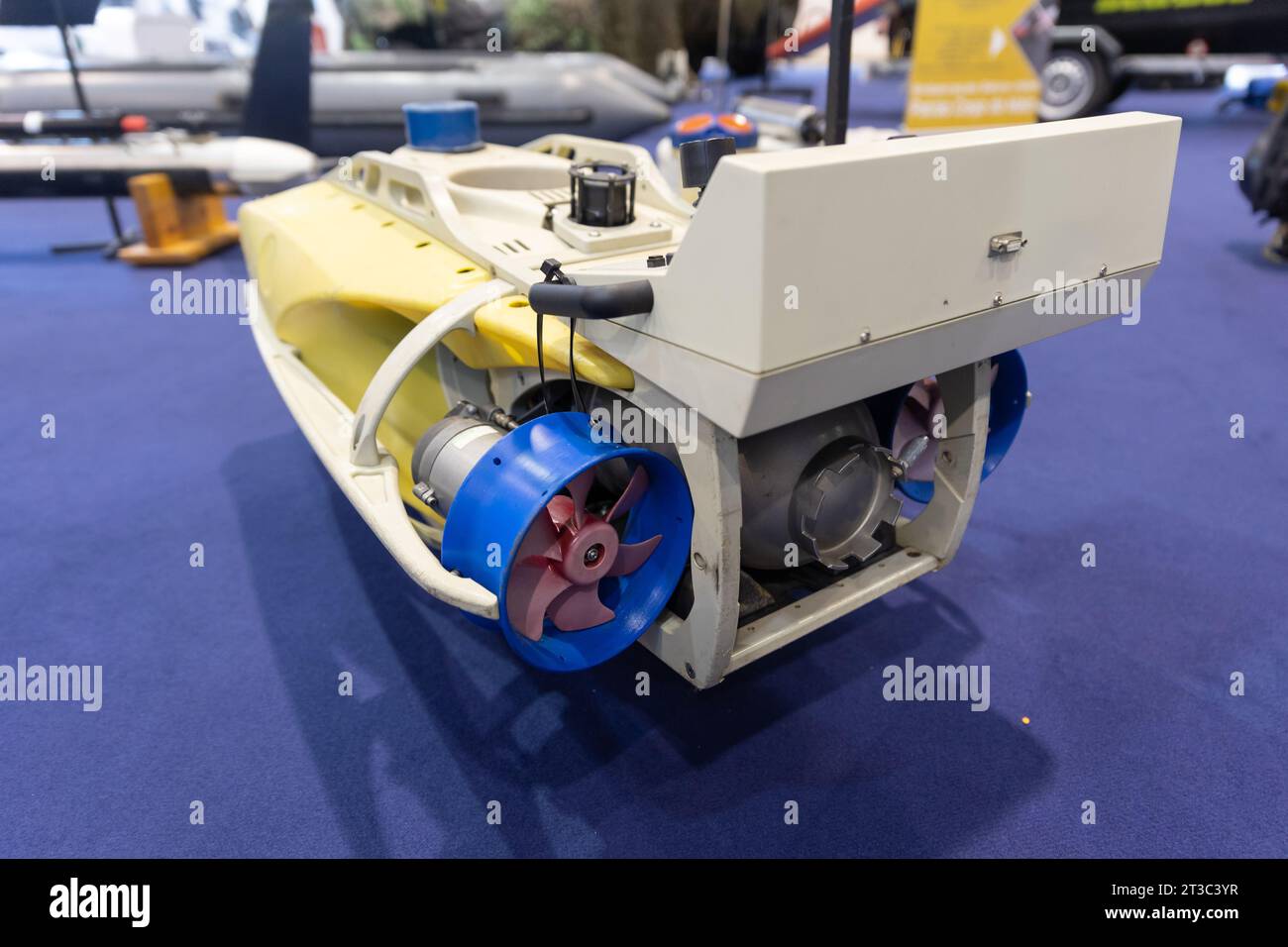 Yellow robotic equipment - industrial underwater drone - equipment for ...