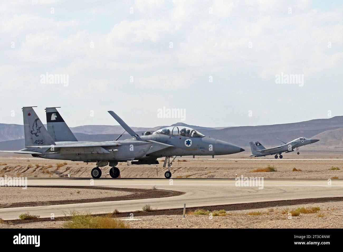 Israeli Air Force F-15D Baz landing in Ovda Air Base, Israel Stock ...