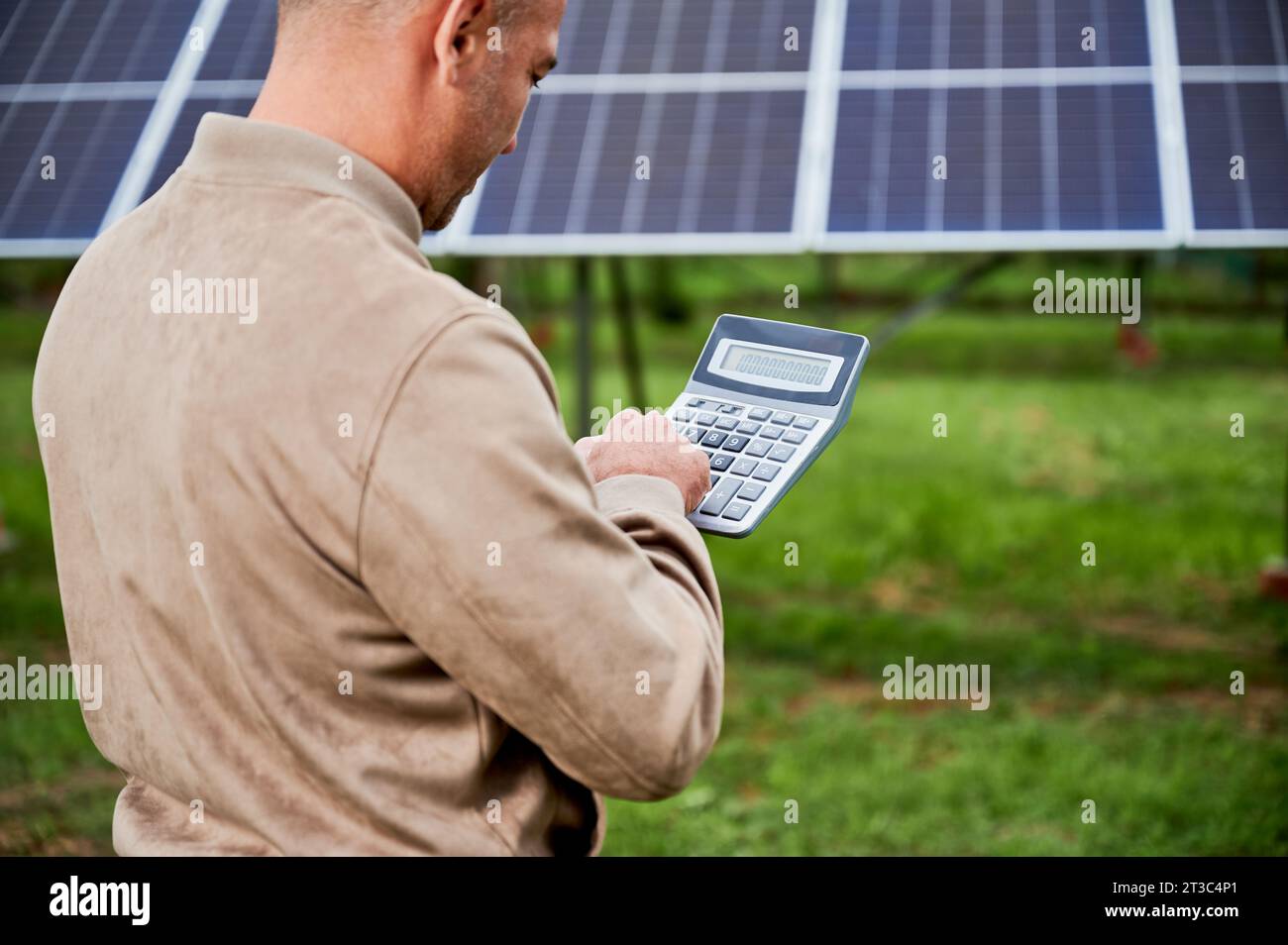 Professional investor calculating his possible profit from alternative ...