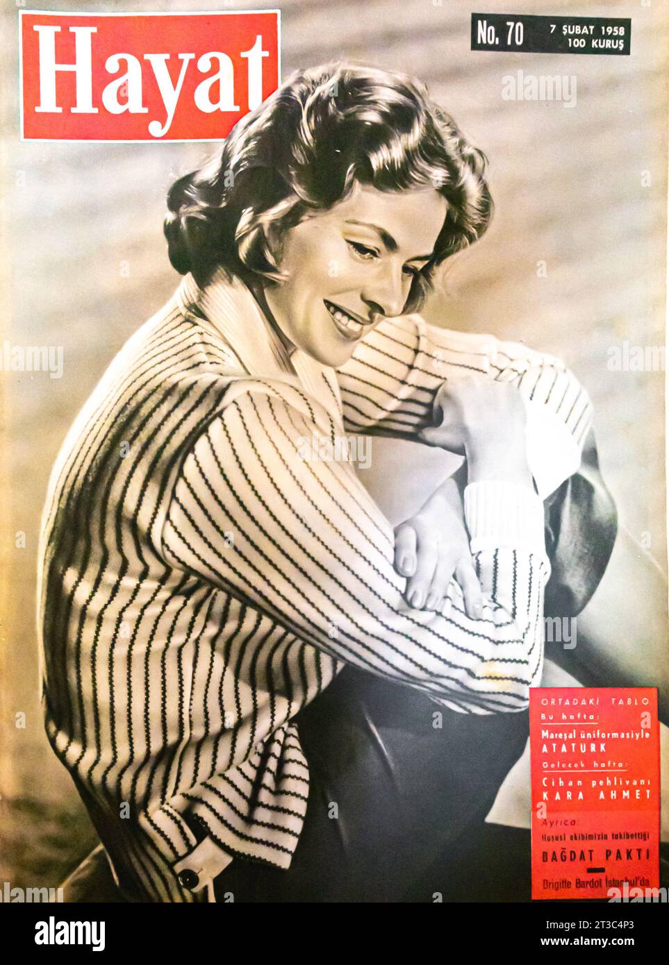 Ingrid Bergman on the cover Hayat Magazine 7 February 1958 Stock Photo ...