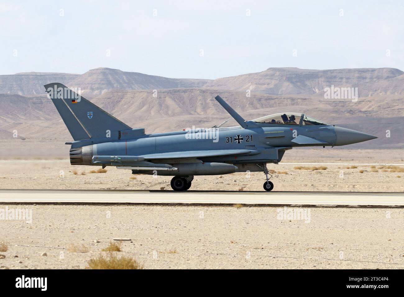 German Air Force Eurofighter Typhoon on runway at Ovda Air Base, Israel ...