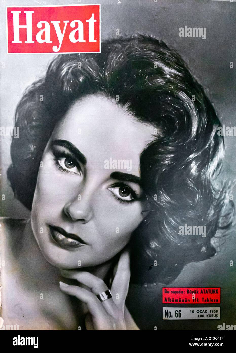 HAYAT magazine cover with Elizabeth Taylor, 1958 Stock Photo - Alamy
