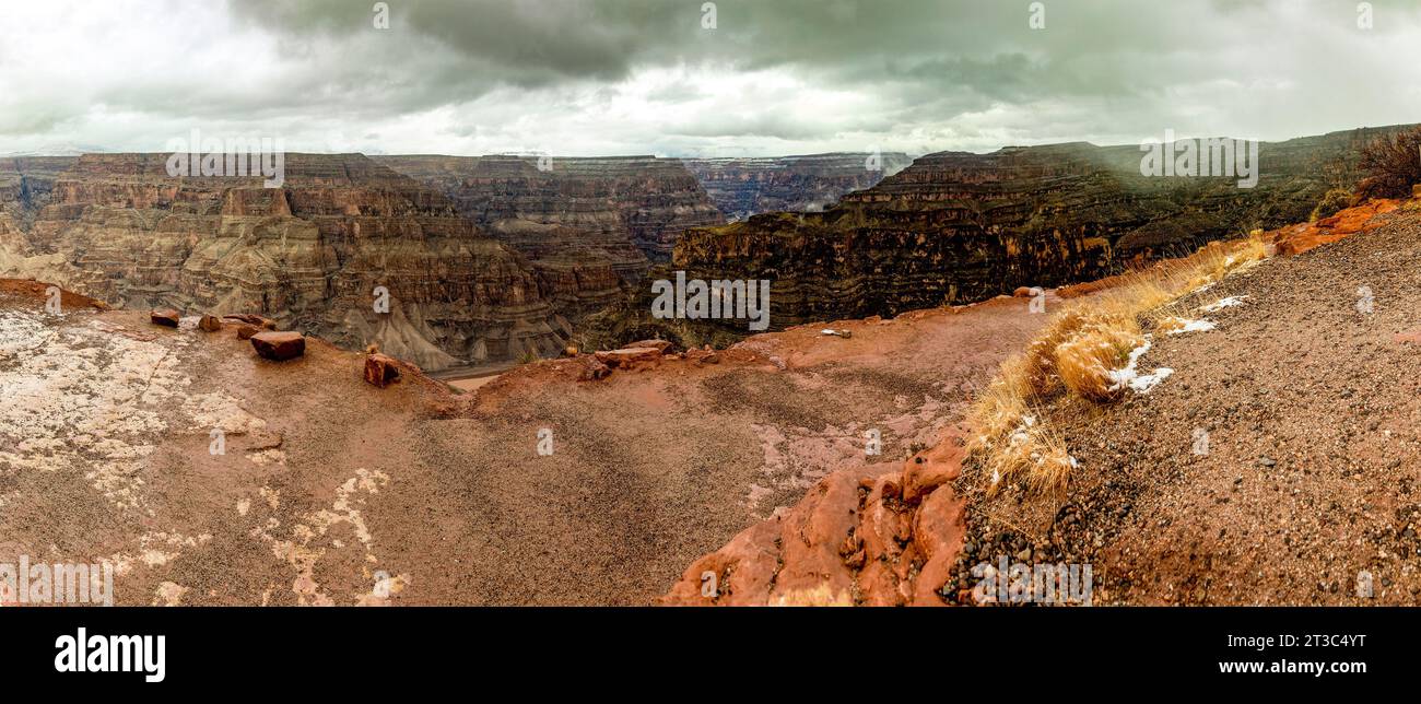 A viewpoint of the Hualapai Indian Reservation at the west gate of the ...