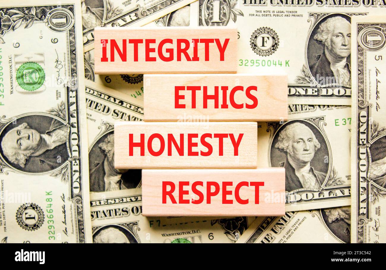Integrity ethics honesty respect symbol. Concept word Integrity Ethics ...