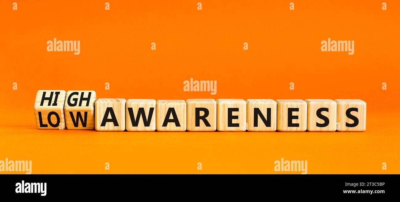 High or low awareness symbol. Concept words High awareness Low ...