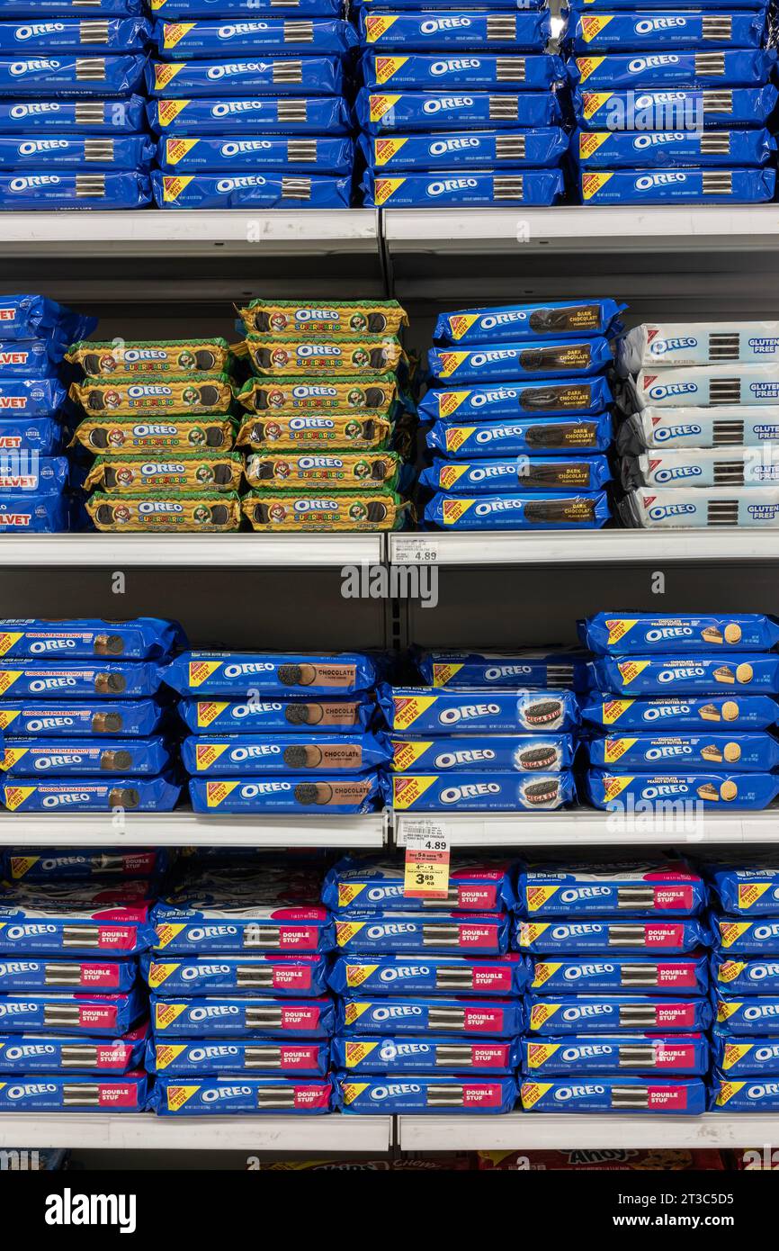 Indianapolis - October 11, 2023: Oreo cookie display. Oreo sandwich ...