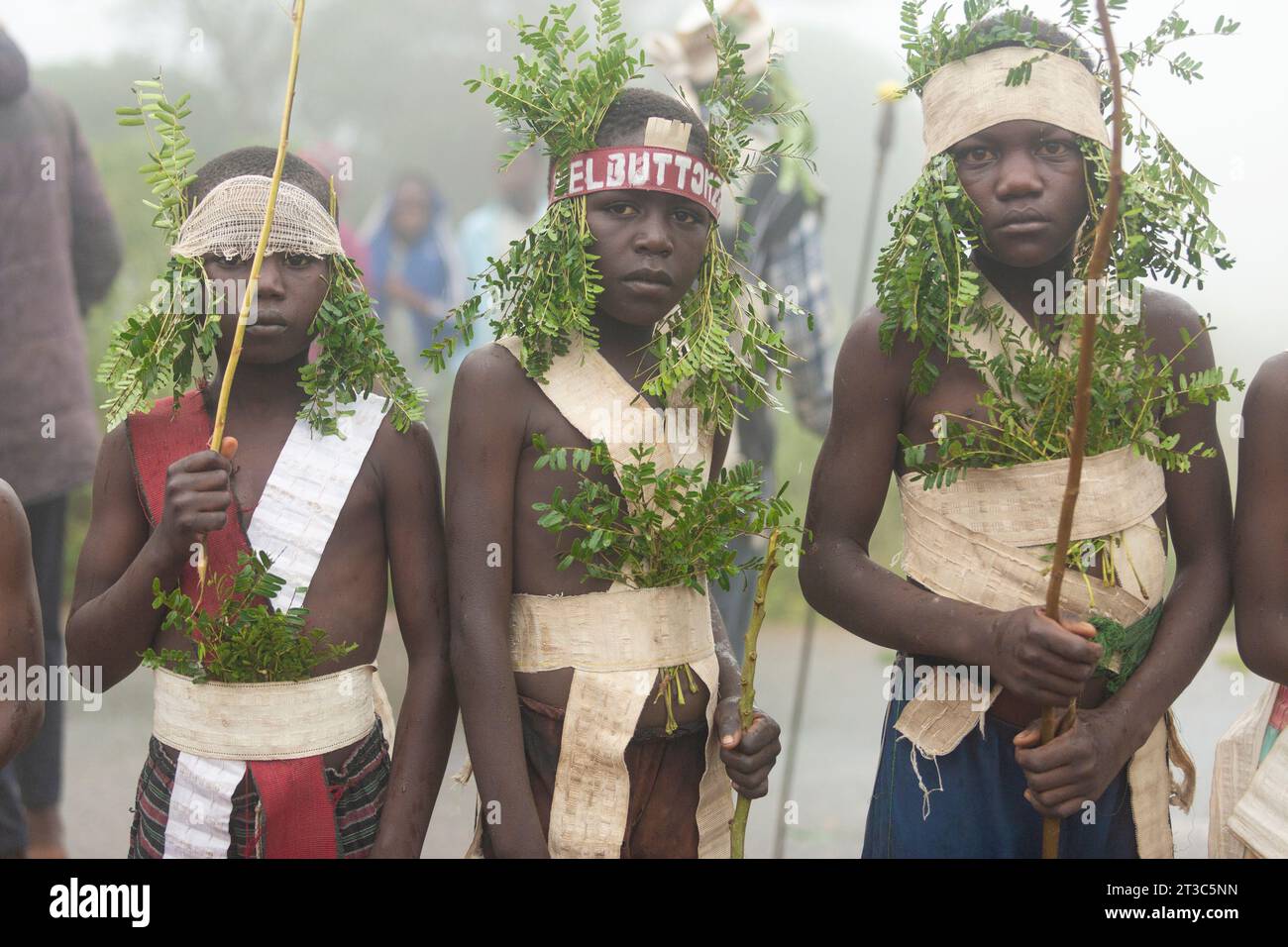 Ngas young warriors parading Ngas masquerade performing during the 2023 ...