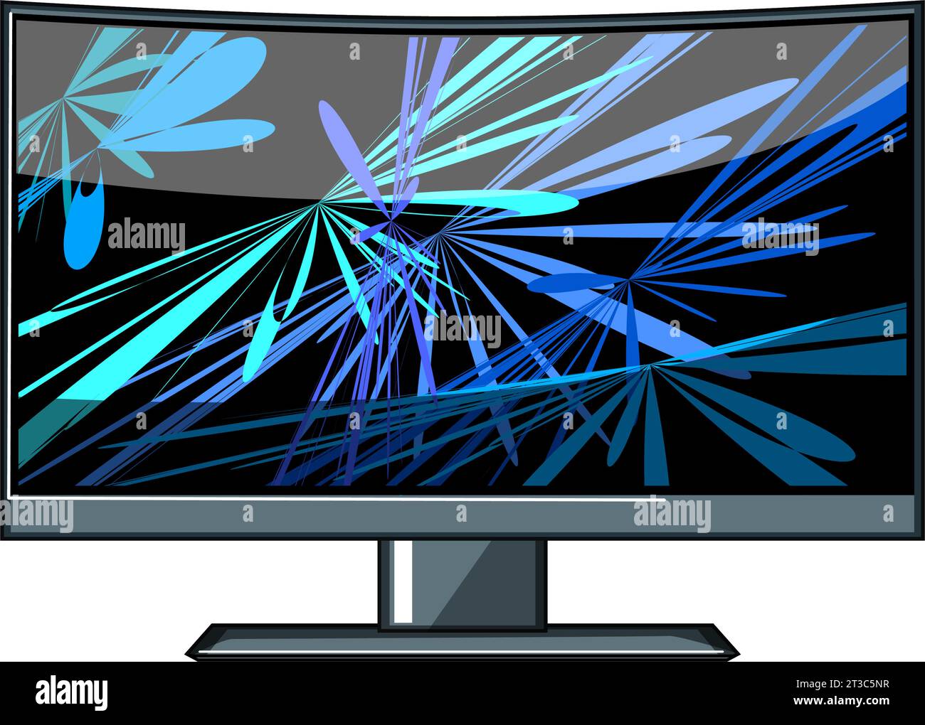 Display Curved Screen Cartoon Vector Illustration Stock Vector Image