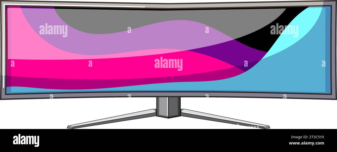 stage curved screen cartoon vector illustration Stock Vector Image ...