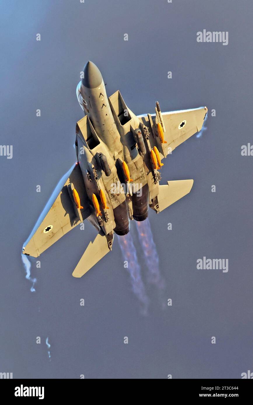 An Israeli Air Force F-15I Ra'am armed with practice bombs Stock Photo ...