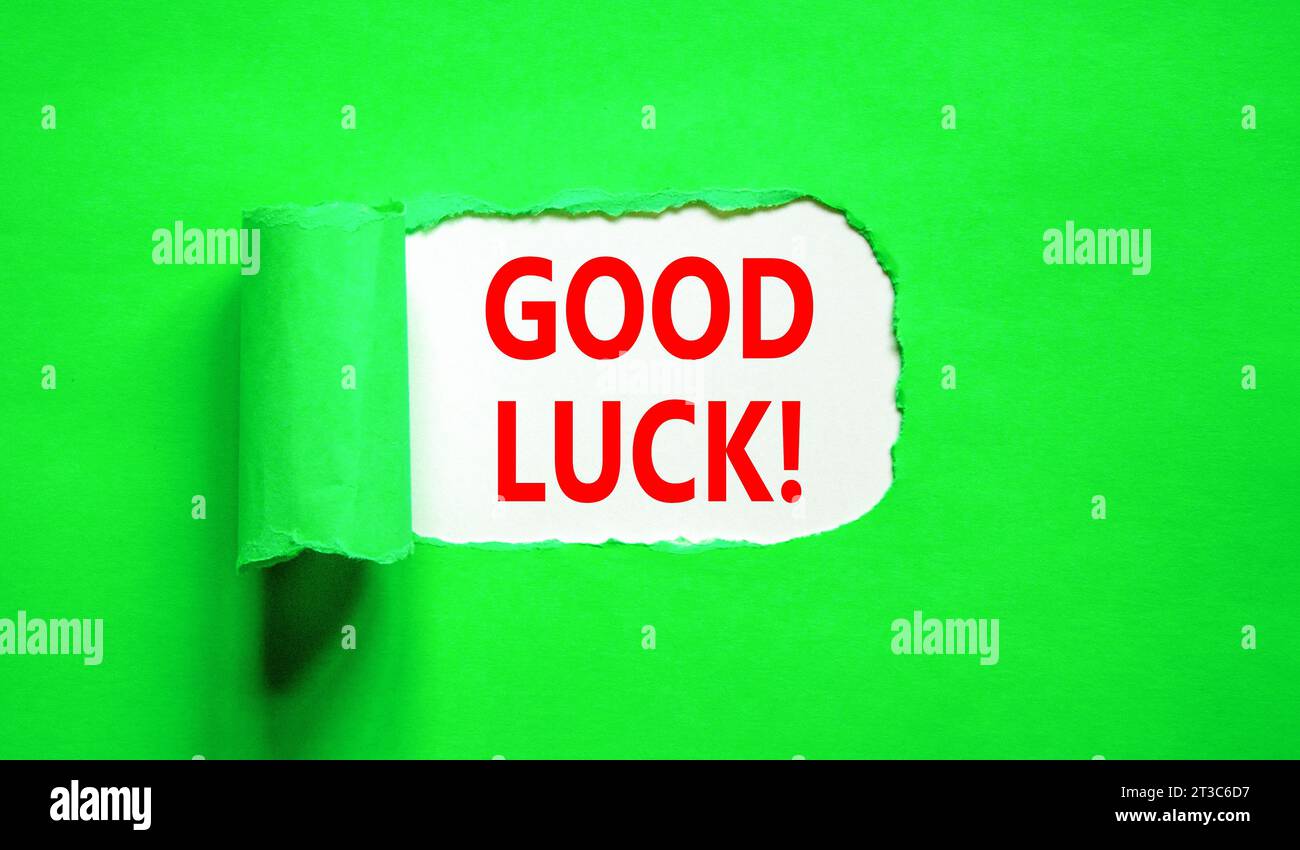Good luck symbol. Concept words Good luck on beautiful white paper ...