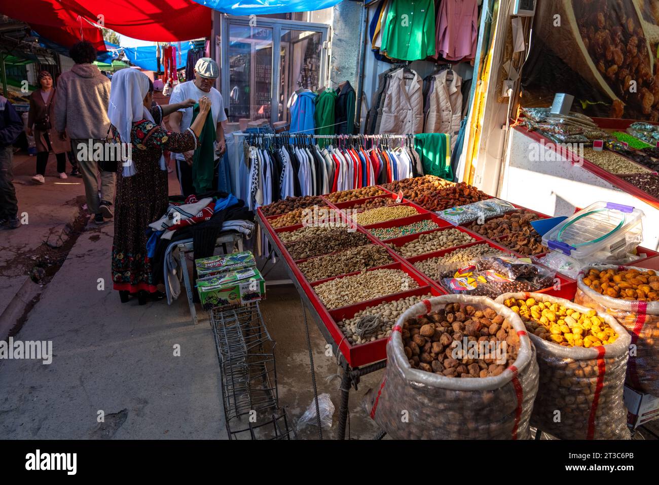 Food market in Karakol, Kyrgyzstan Stock Photo - Alamy