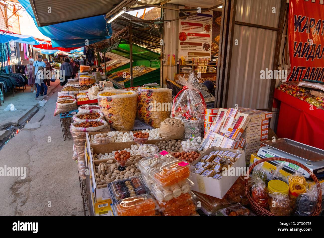 Food market in Karakol, Kyrgyzstan Stock Photo - Alamy