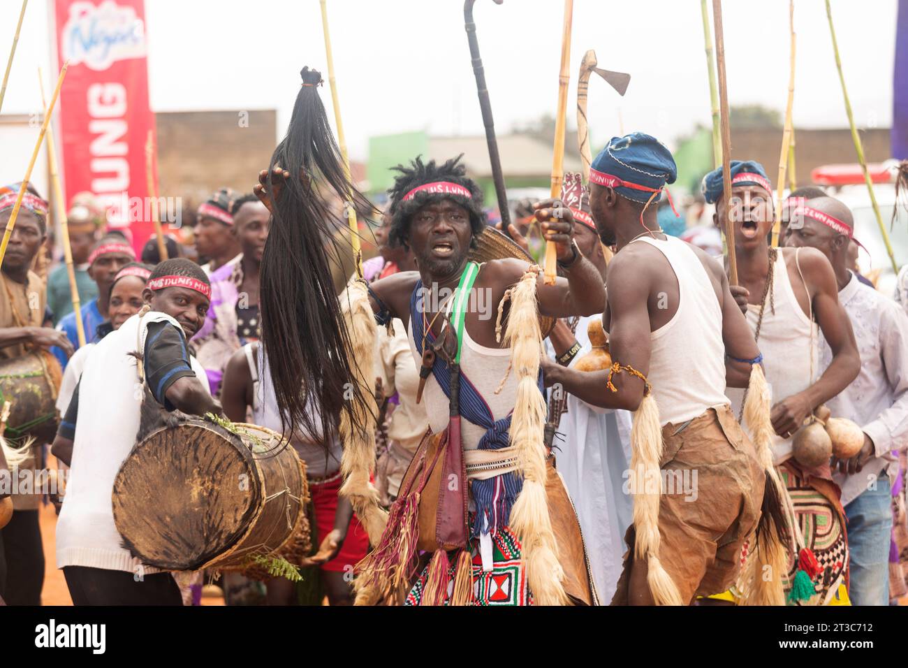 Ngas people performing during the 2023 Puusdung Festival at Pankshin ...