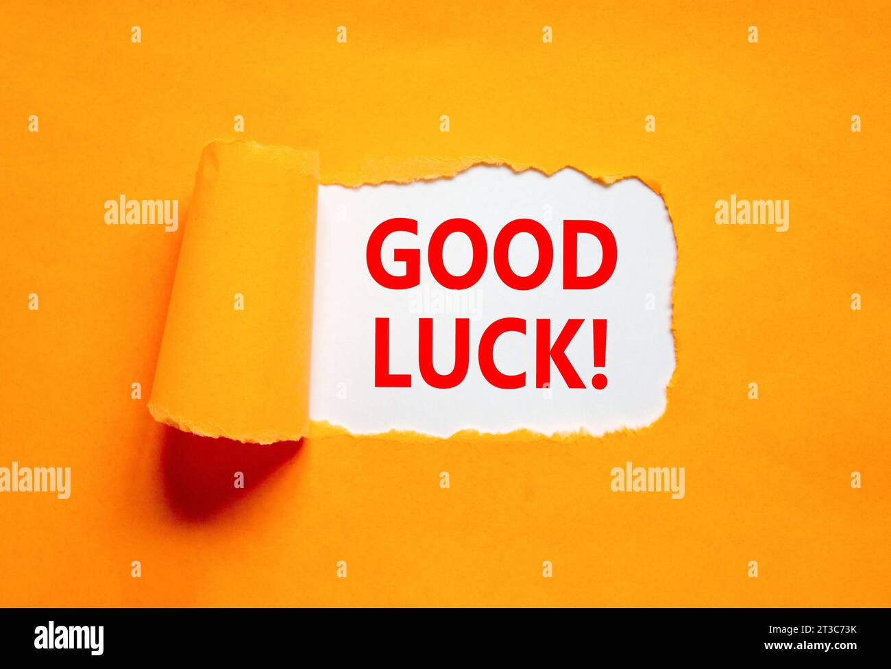 Good luck symbol. Concept words Good luck on beautiful white paper ...
