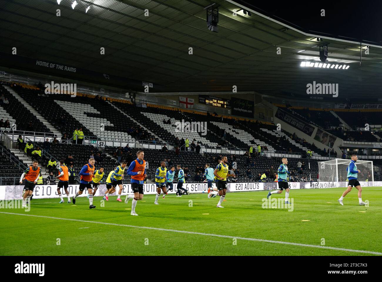 Derby County players warm up ahead of the Sky Bet League One match at ...