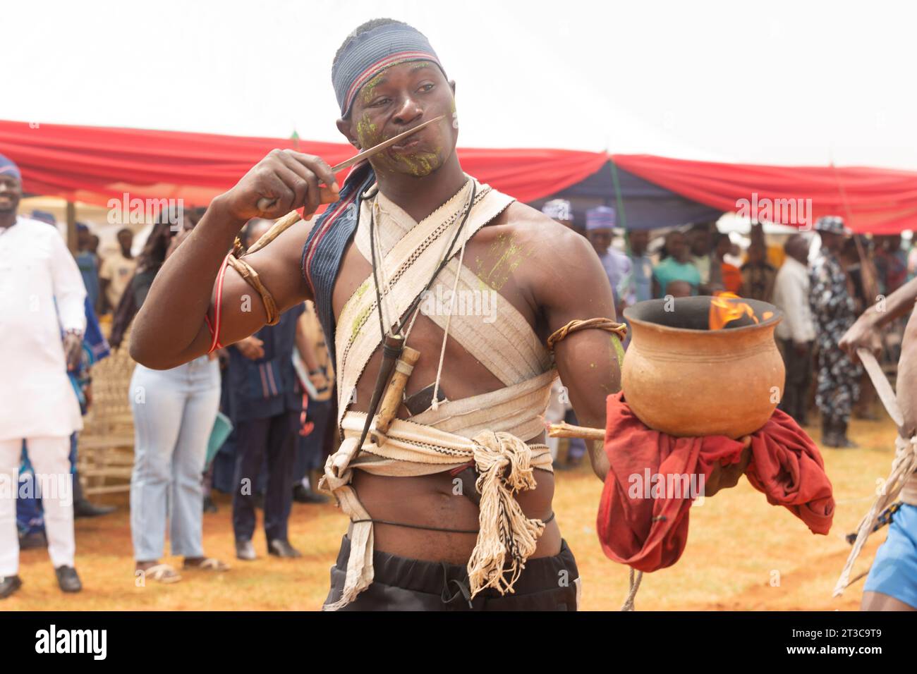FIre man performing his magical power during the 2023 Puusdung Festival ...