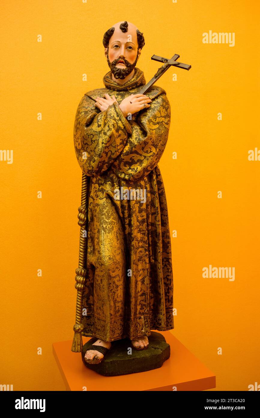 St. Francis (17th Century) Gilded wood, Polychrome estofado technique ...