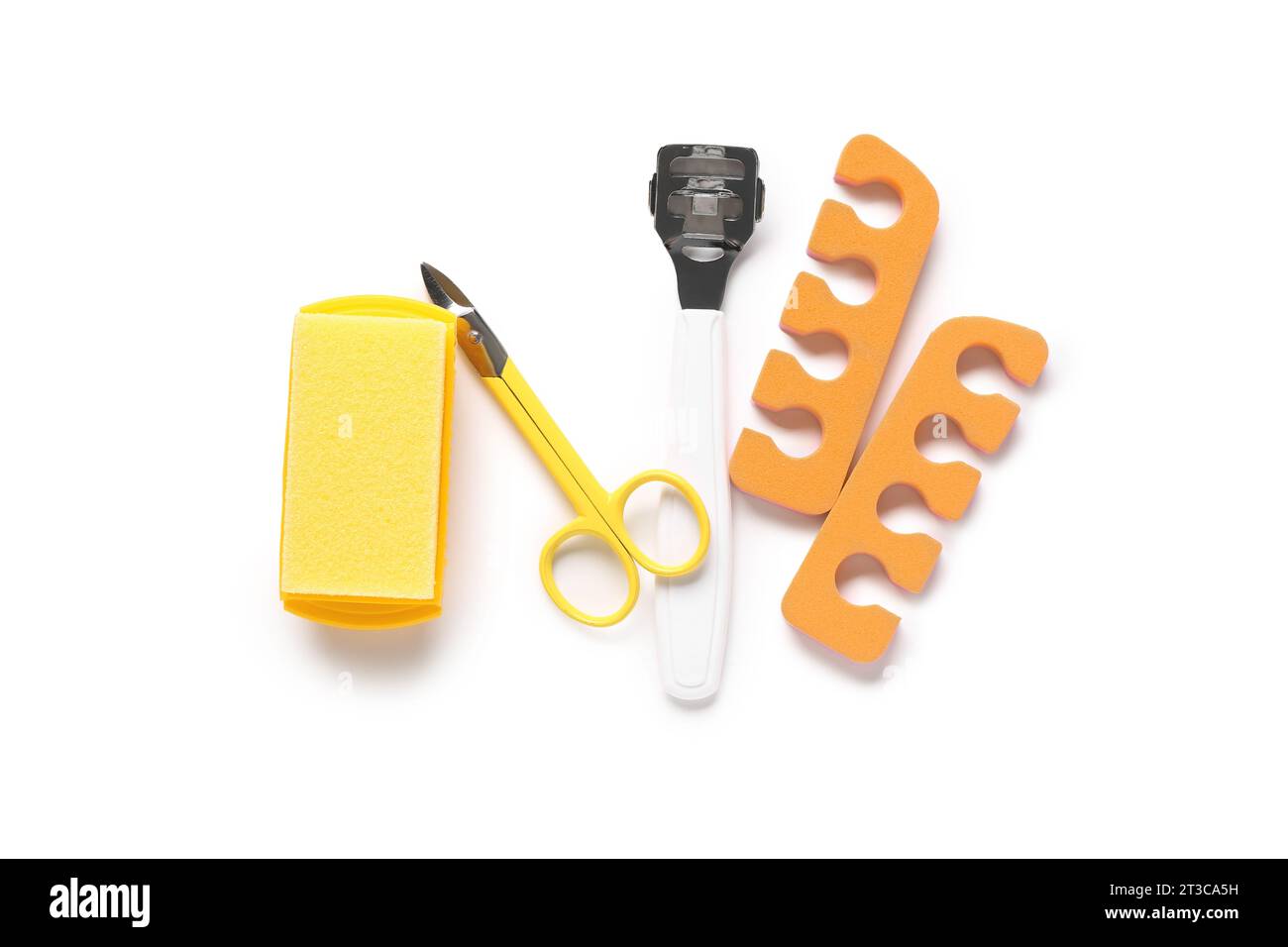 Set of professional tools for pedicure isolated on white background ...