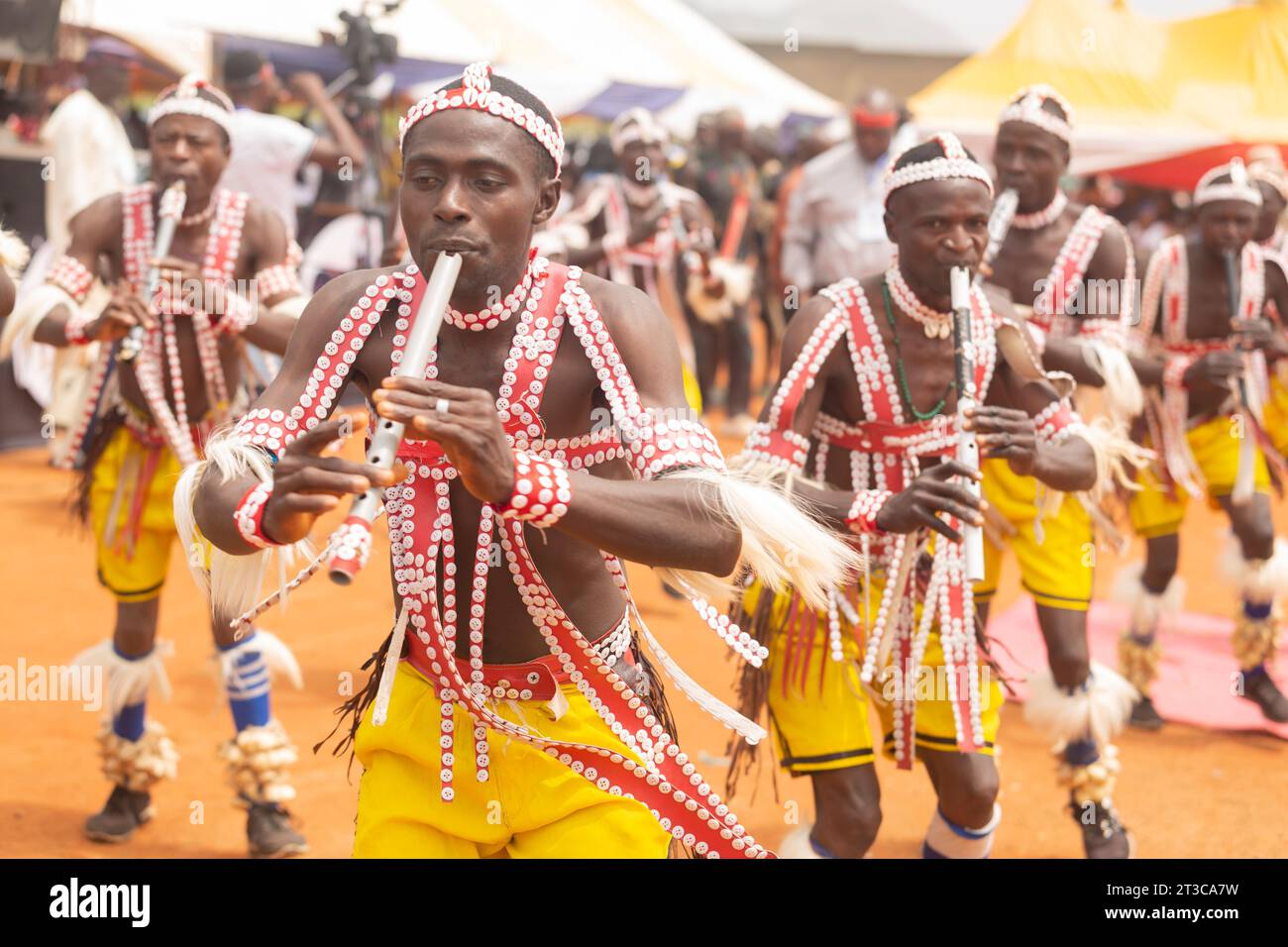 Jarawa dancers performing during the 2023 Puusdung Festival at Pankshin ...