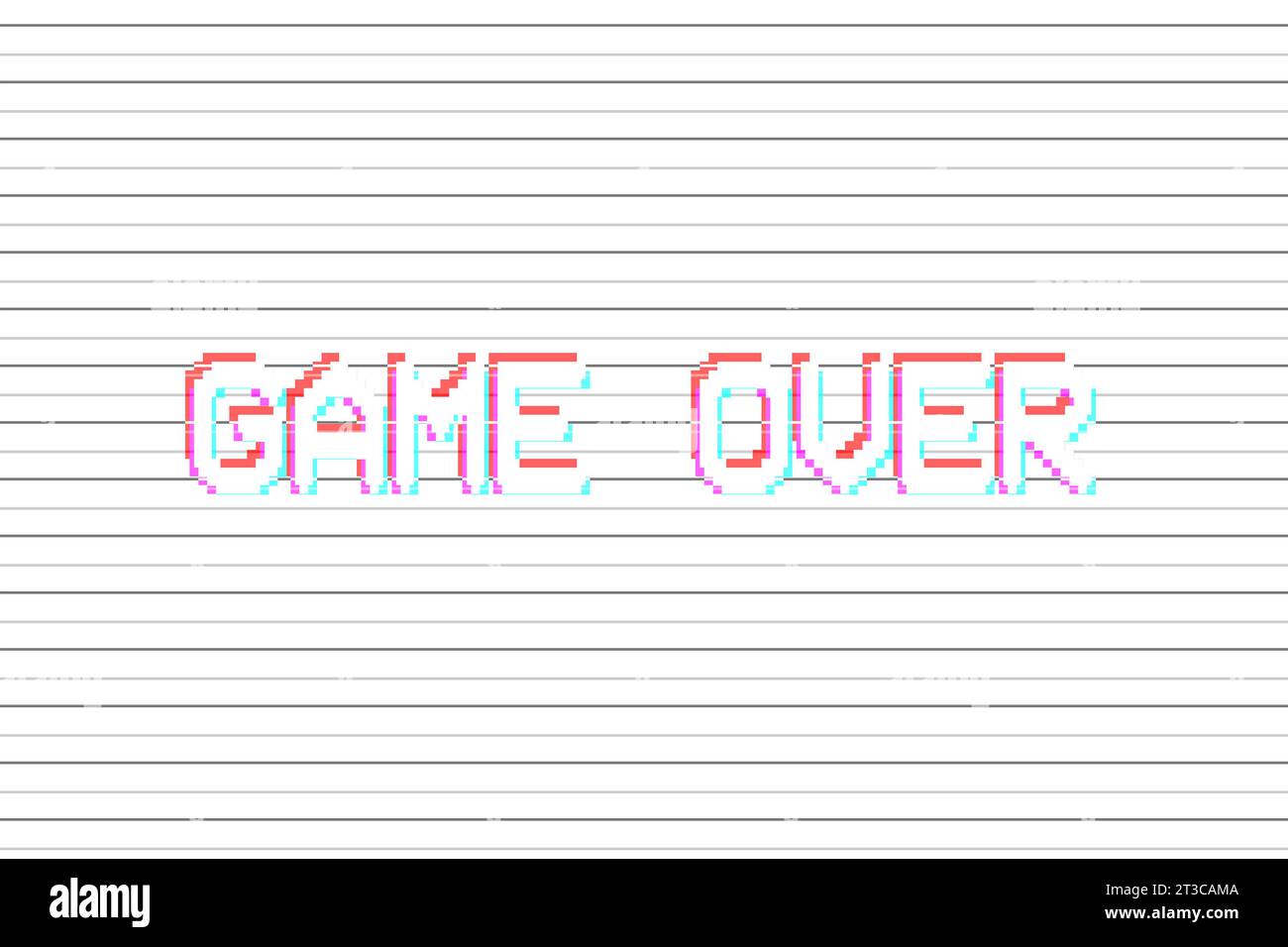 Game Over pixel text, glitch effect background, rgb shift Stock Photo ...