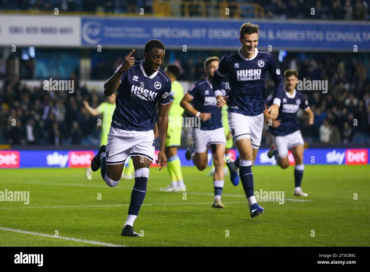 Millwall's Wes Harding celebrates scoring their side's first goal of ...