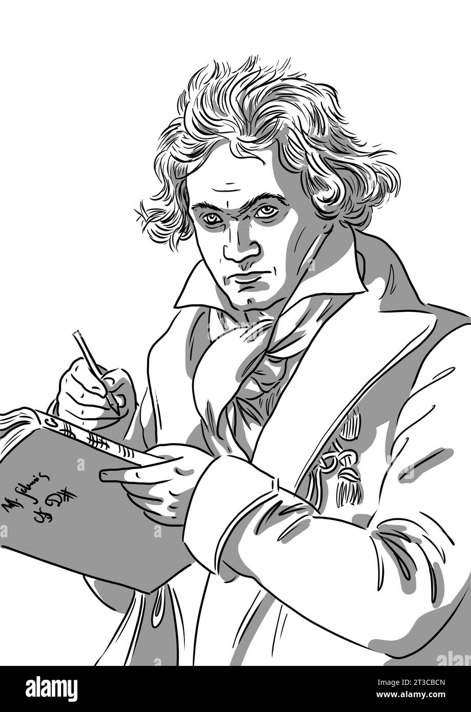 Portrait of Ludwig van Beethoven, famous french music composer Stock ...