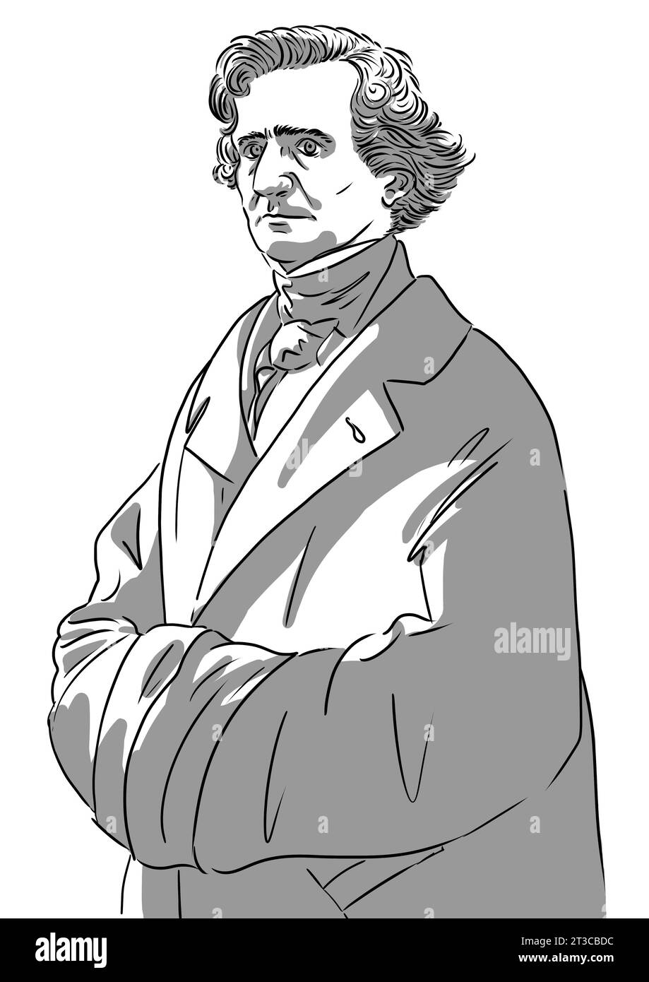 Portrait of Hector Berlioz, famous composer and musician Stock Photo ...