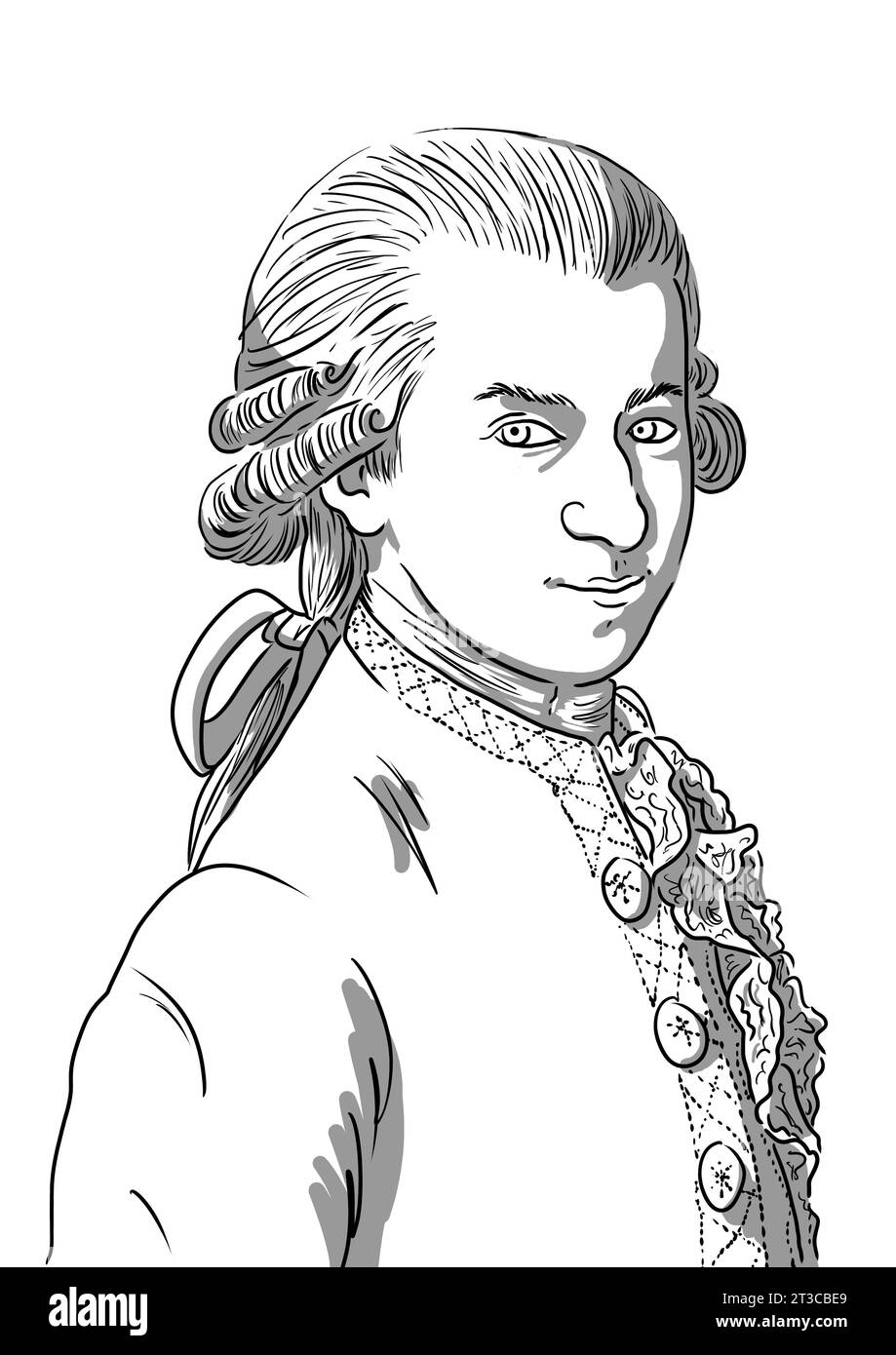 Portrait of Wolfgang Amadeus Mozart, famous composer and musician Stock ...