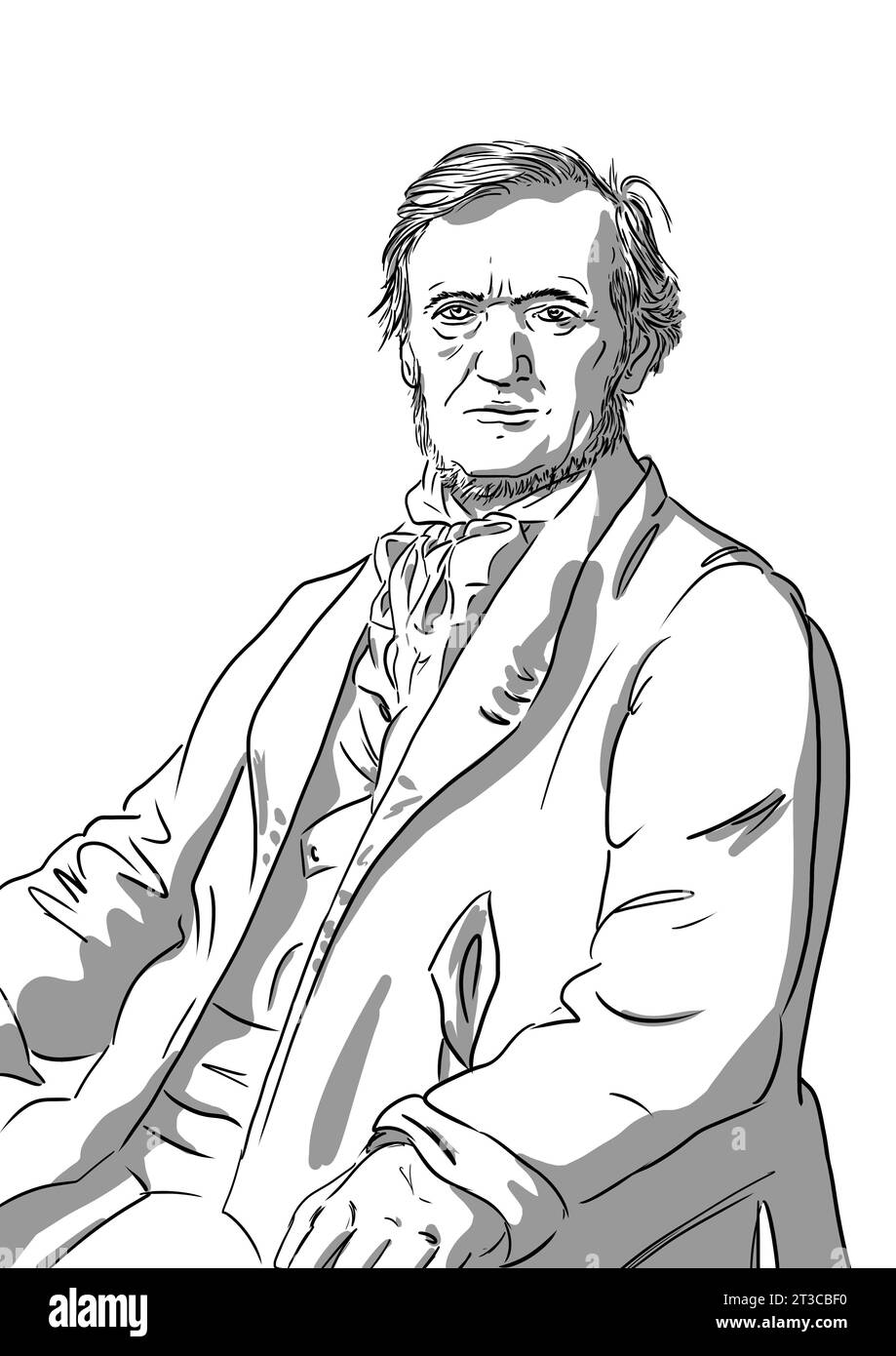 Portrait of Richard Wagner, famous composer and musician Stock Photo ...