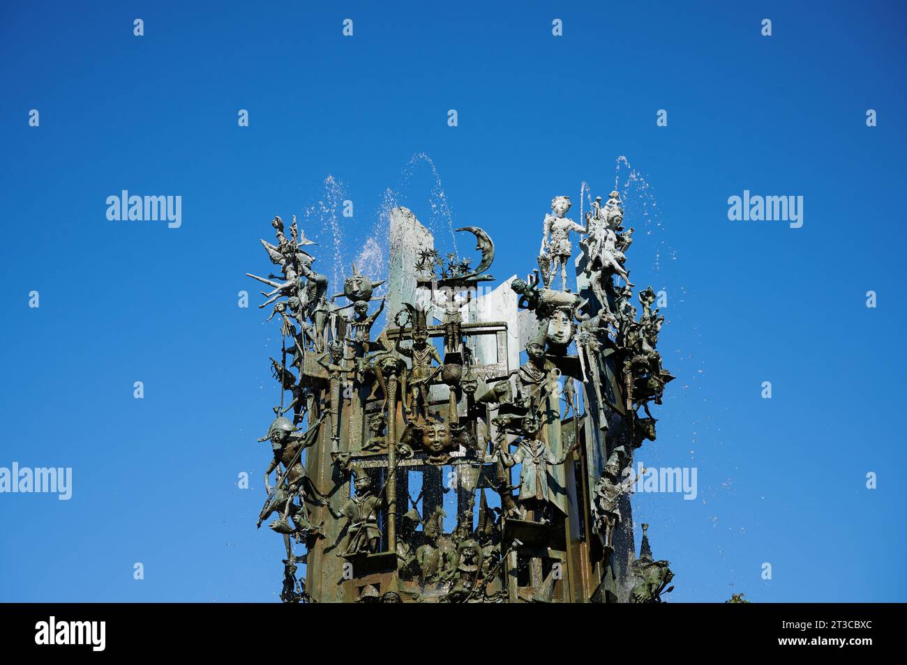 Detail Of The Carnival Fountain At Schillerplatz In Mainz, Completed In ...