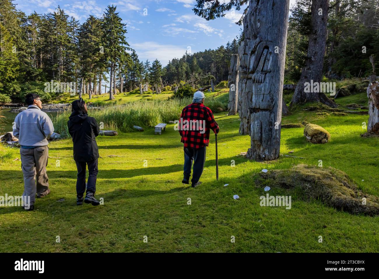 Watchman named Gordie giving tour of Totem poles at UNESCO World ...
