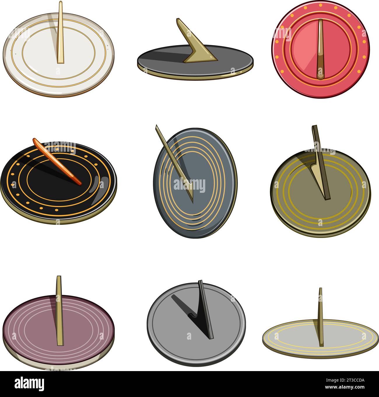 sundial set cartoon vector illustration Stock Vector Image & Art - Alamy