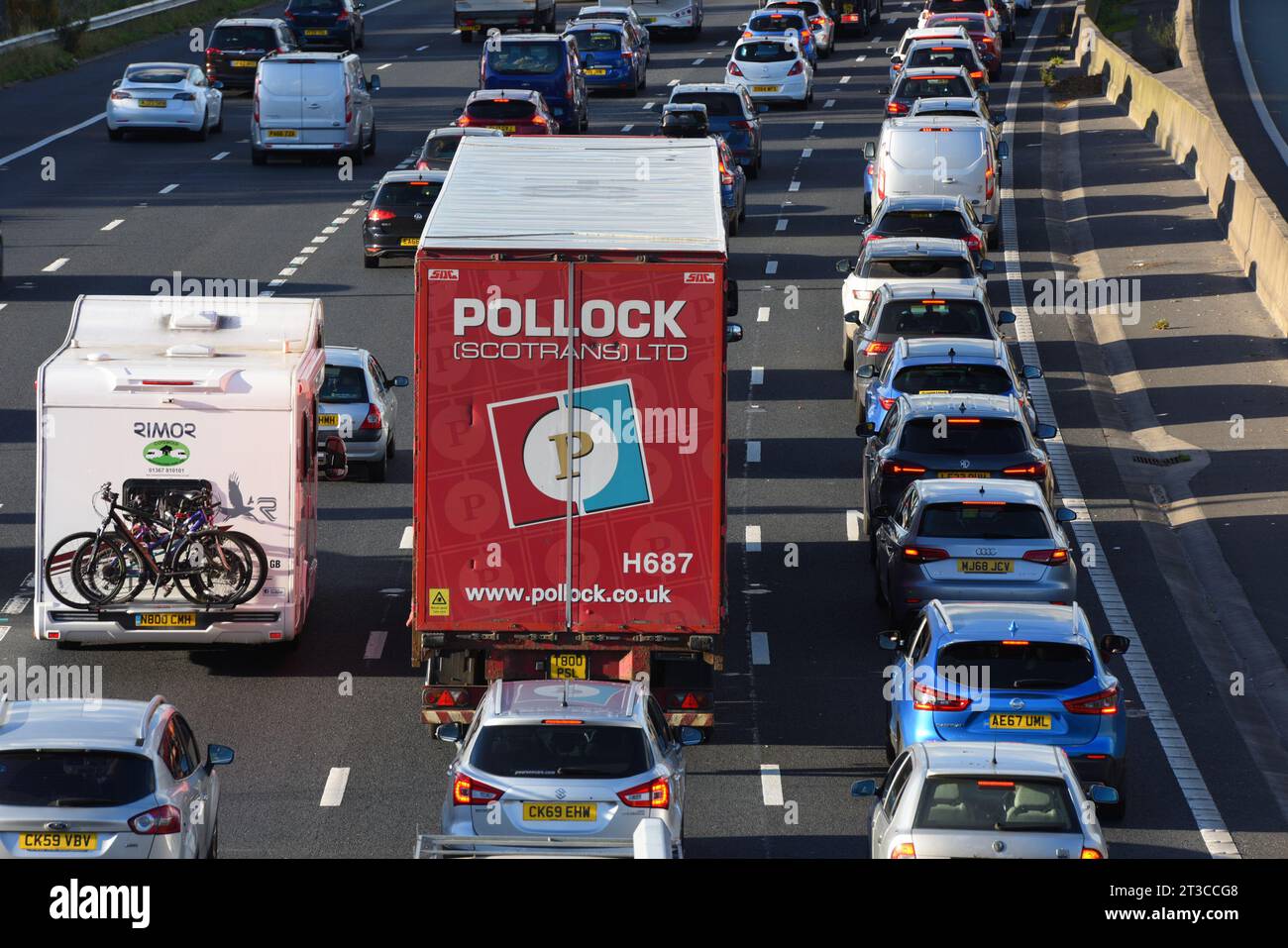 traffic jam on the M6 at Preston Stock Photo - Alamy