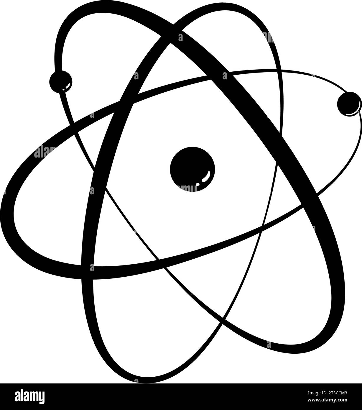 nuclear atom orbit cartoon vector illustration Stock Vector Image & Art ...