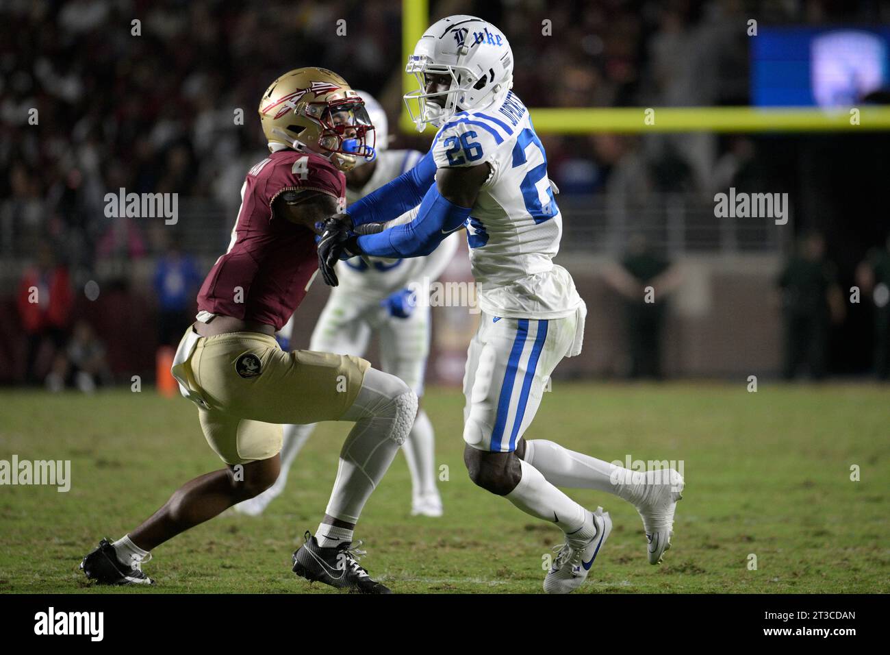 Duke cornerback Joshua Pickett (26) defends against Florida State wide ...
