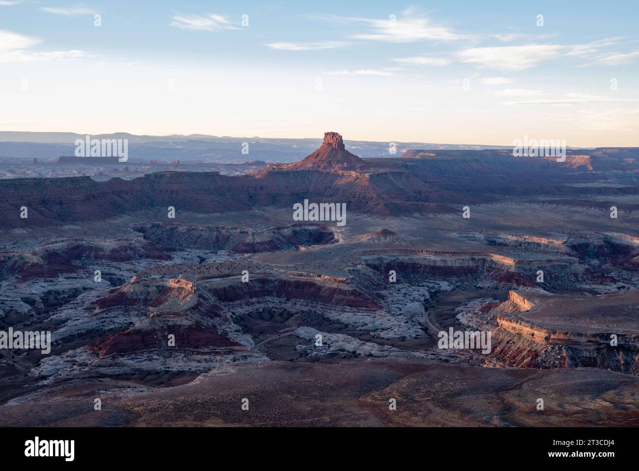 Photograph of sunrise at Canyonlands National Park with Elaterite Butte ...