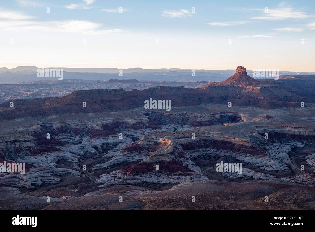 Photograph of sunrise at Canyonlands National Park with Elaterite Butte ...